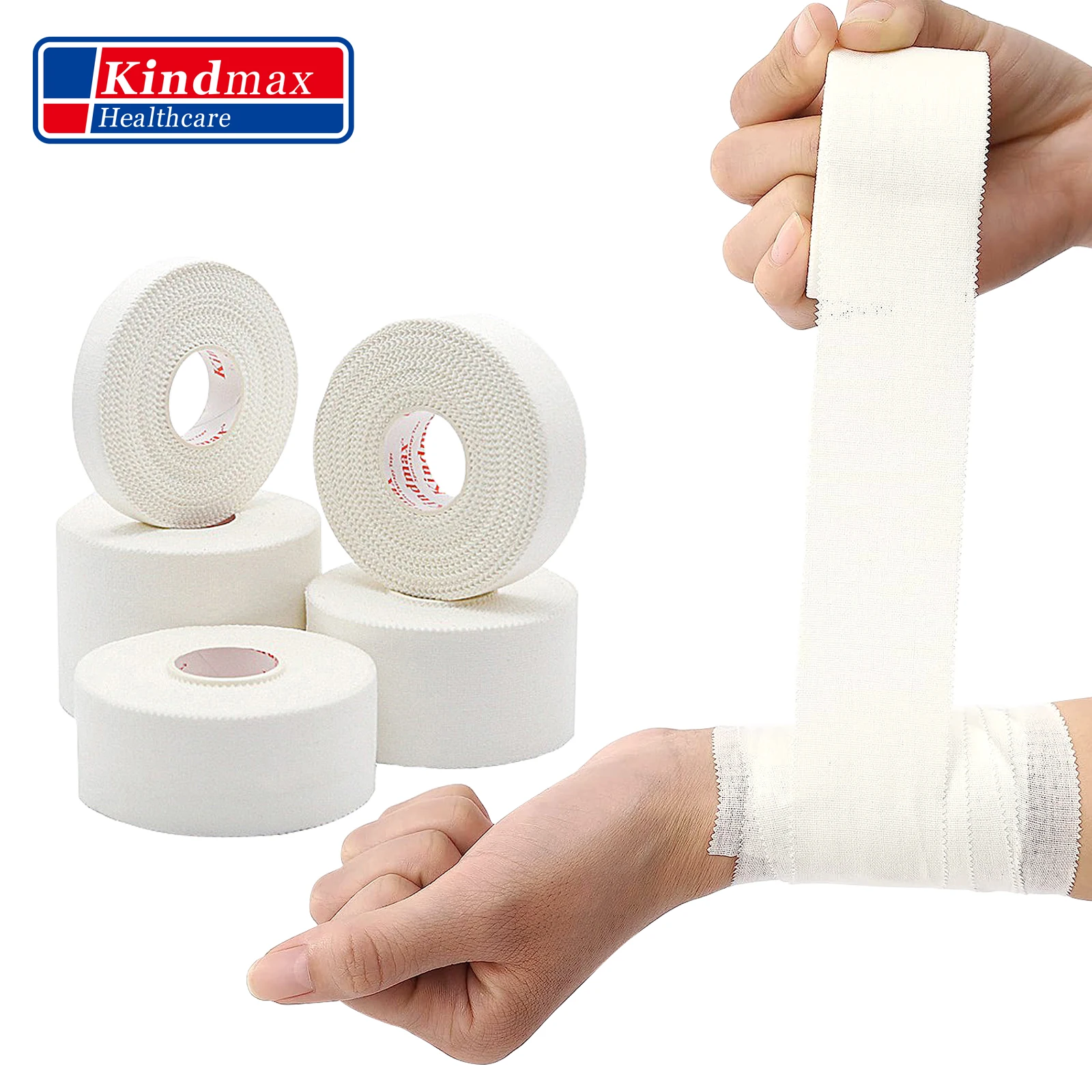 Kindmax Sports Tape 1.3-5cm*13.7m White Athletic Bandage for Trainers ...