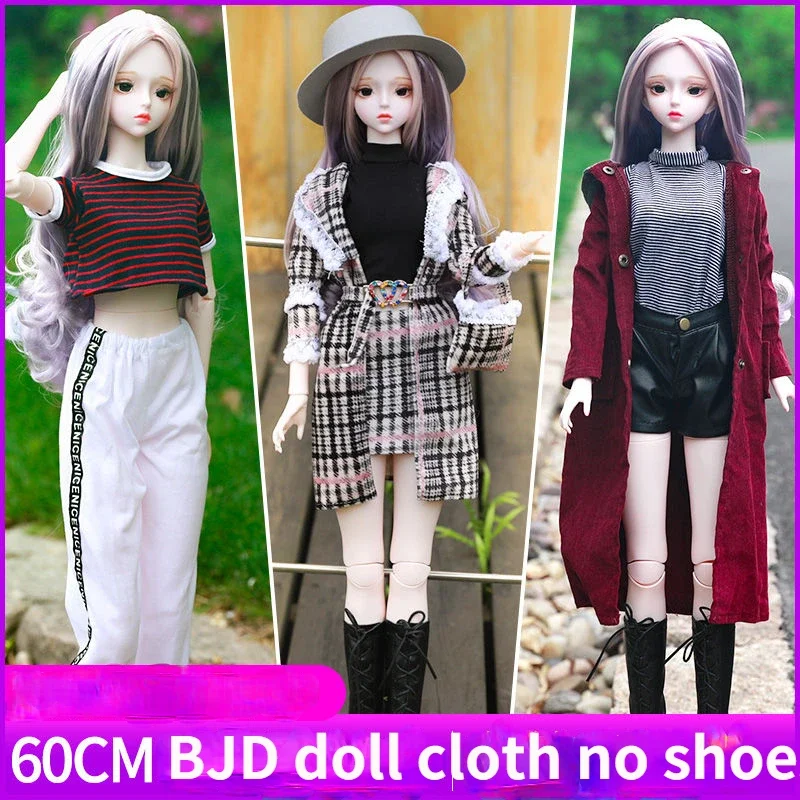 Fashion-60cm-BJD-Doll-Cloth-Female-Sweater-Dress-with-Shoes-Bag-Toys ...