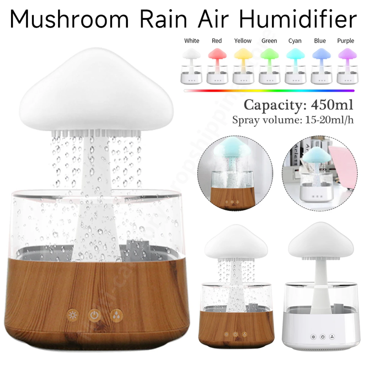 Creative Rain Cloud Humidifier Relax Aromatherapy Raindrop Rain Cloud ...