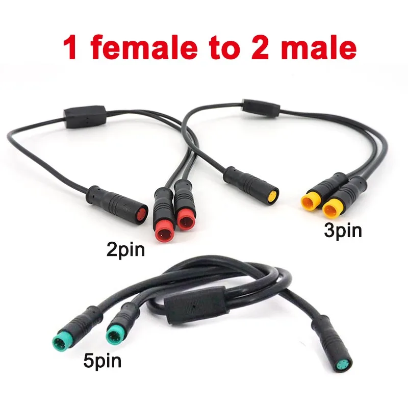 M8 DC splitter Julet waterproof 1 female to 2 male 2pin 3pin 5pin Ebike ...