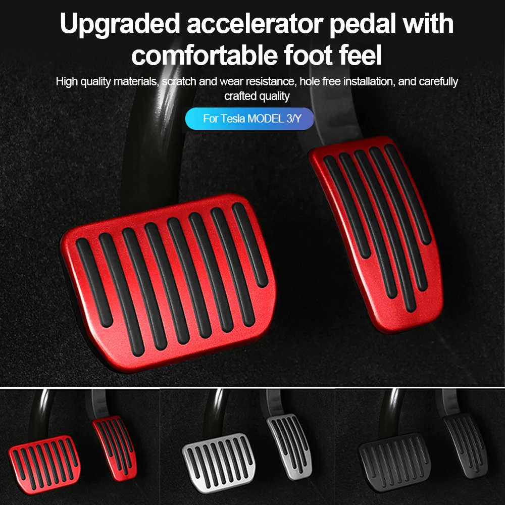 For-Tesla-Model-3-Y-Brake-Pedals-Foot-Rest-Accelerator-Car-Pedal-Rubber ...