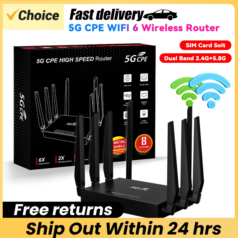 5G-CPE-WIFI6-Router-4-LAN-1-WAN-Ports-Modem-Router-w-SIM-Card-Solt ...