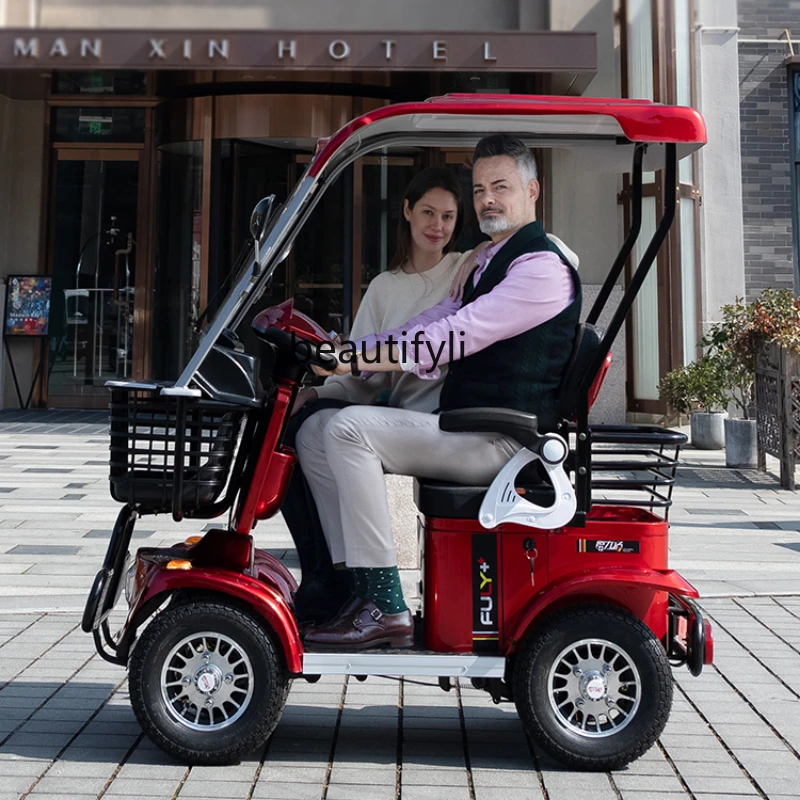 HJ-Autobús pequeño de cuatro ruedas, vehículo eléctrico, Scooter para ancianos, coche de turismo ...