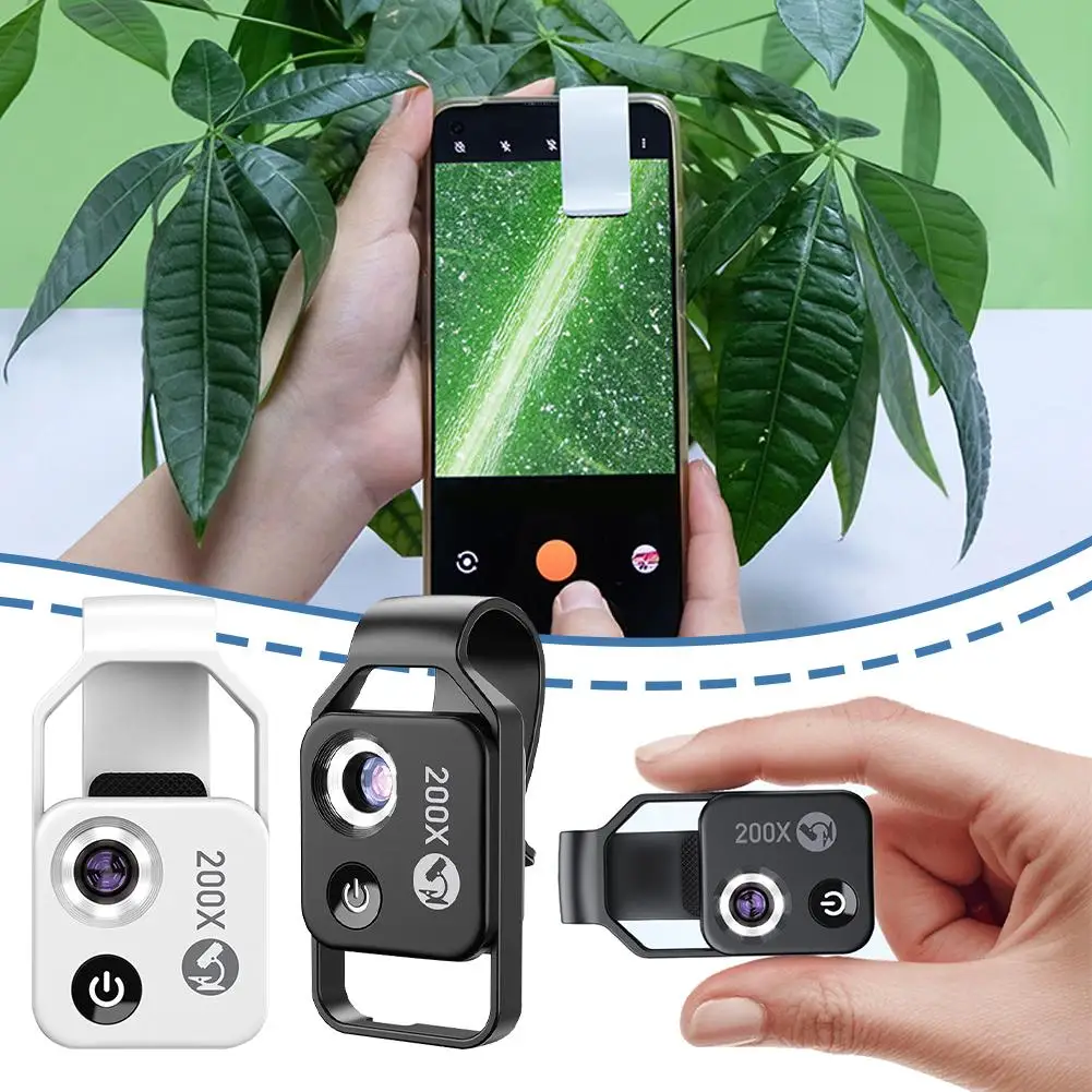Universal Phone Microscope with CPL Lens/LED Light Nano Zoom 200X ...