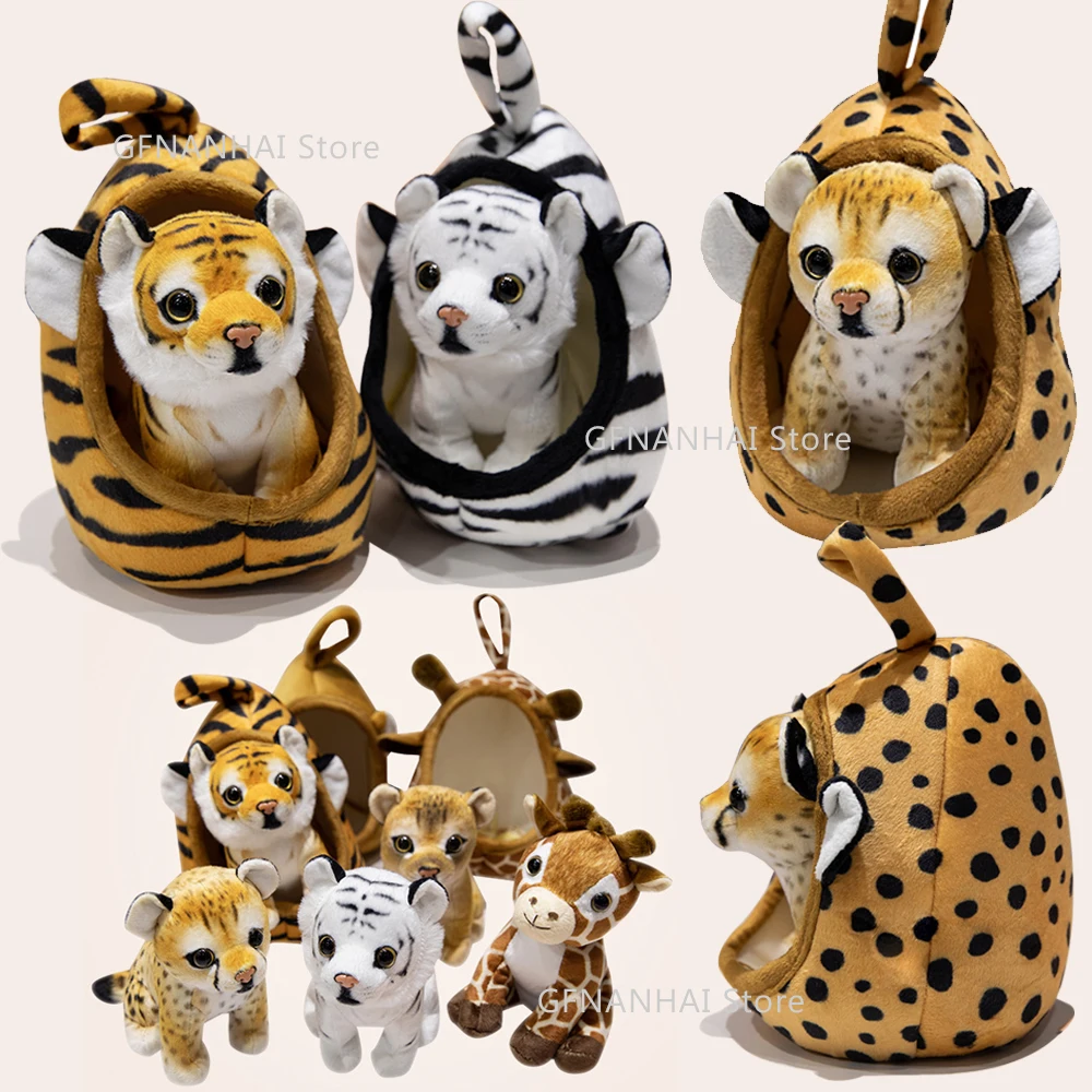 1Pc-18CM-Kawaii-Animal-Nests-Plush-Toy-Simulation-Tiger-Lion-Leopard ...