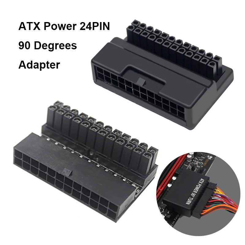 ATX-Motherboard-Power-Supply-24PIN-Connector-Female-to-Male-90-Degrees ...