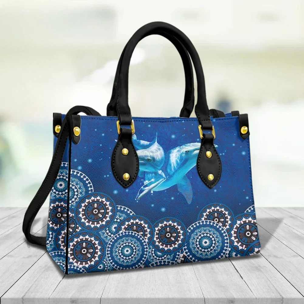 Mandala Boho Dolphin Print Women's Casual Handbags New Trend Designer ...