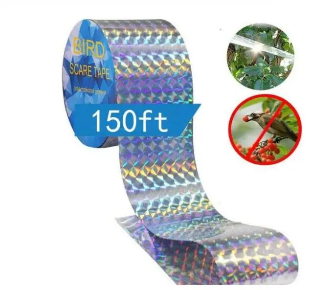 Bird Scare Tape Holographic Repellent Double Sided Reflective Scarecrow ...