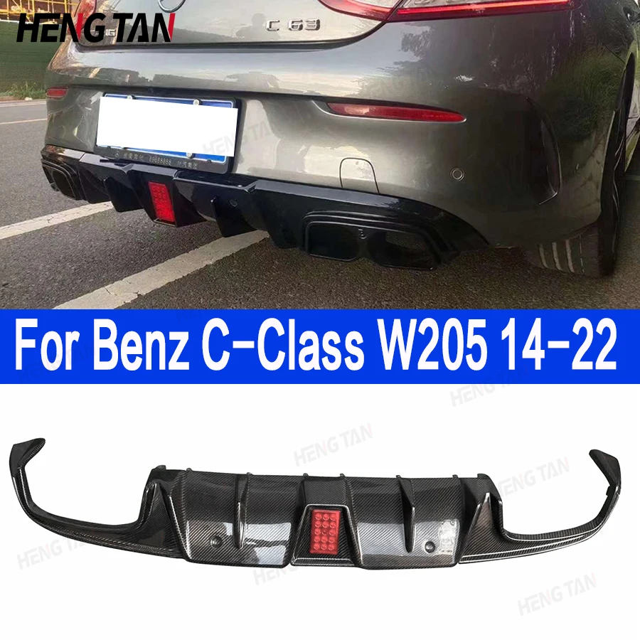 Carbon-Fiber-Rear-Lip-Diffuser-For-Mercedes-Benz-C-Class-Two-door-car ...