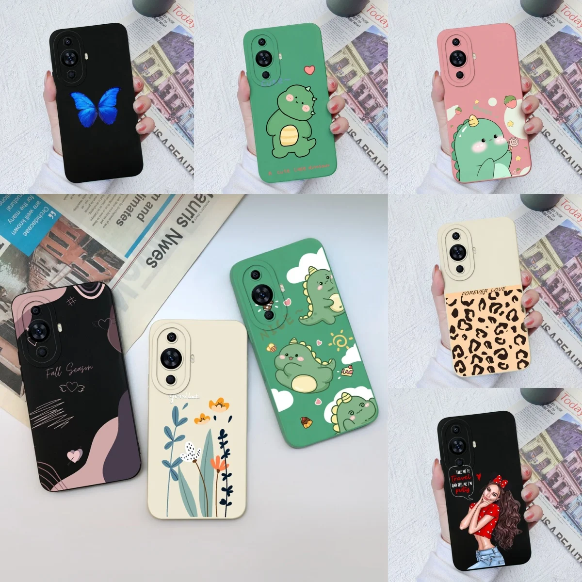Case For Huawei Nova 11 Nova 11 Pro Nova 11 SE Cute Dinosaur Silicone ...