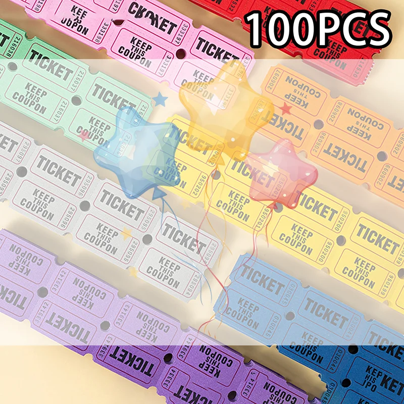 100 Pcs Raffle Tickets For Classroom Lottery Roll Of Single Paper ...