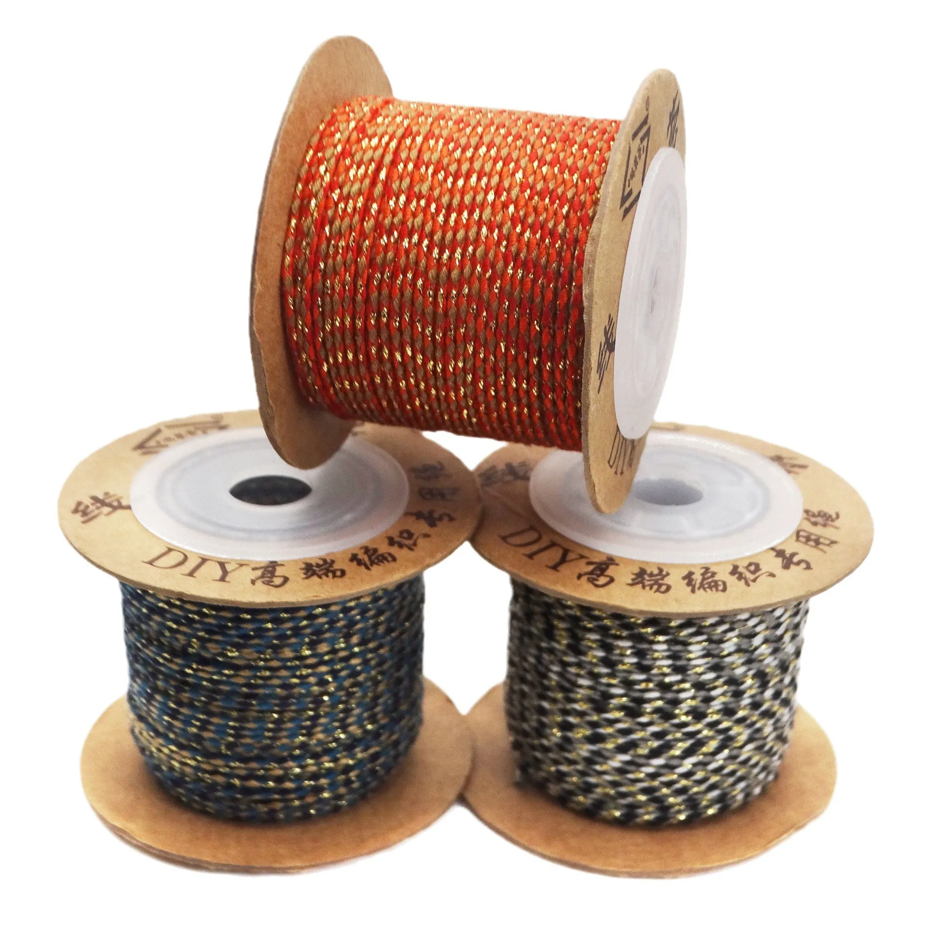 About 1.2mm thick gold line thread cotton yarn Braided bracelet thread ...