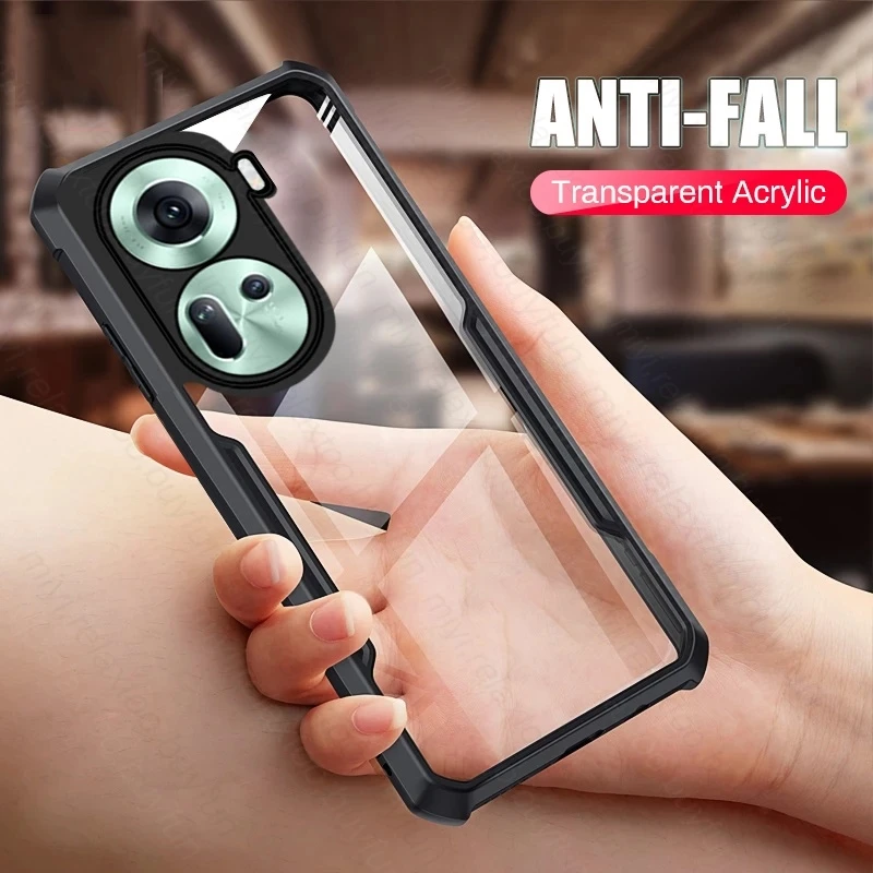 For-Oppo-Reno-11-5G-Case-Clear-Acrylic-TPU-Soft-Edge-Back-Cover-Renault ...