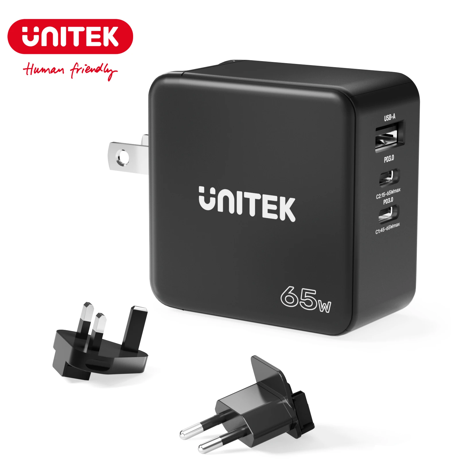 Unitek-USB-C-GaN-Charger-65W-PD-Fast-Charging-Block-Power-Adapter-with ...
