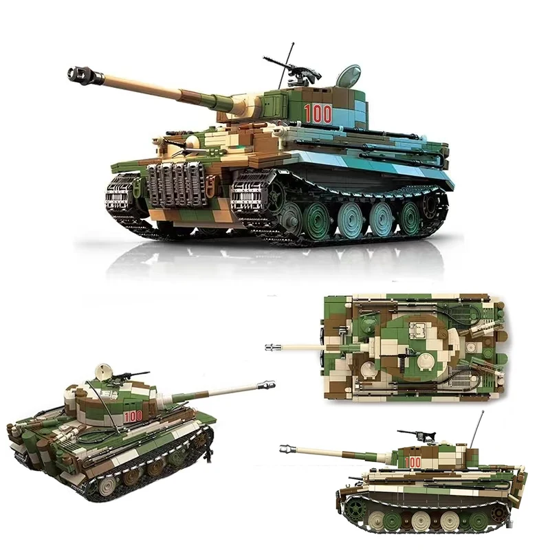 2023-New-WW2-Military-Tiger-King-Heavy-Tank-Model-Building-Blocks-World ...
