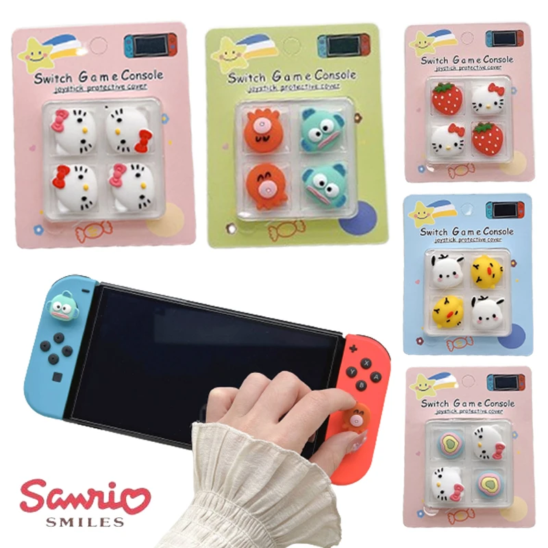 4pcs-set-Sanrio-Hello-Kitty-Joystick-Cover-Cartoon-Anime-Thumb-Grip ...