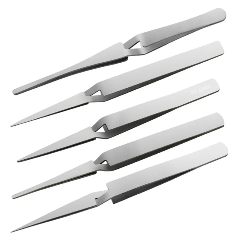 Stainless Steel Tweezers Reverse Round Head Reverse Fork Pointed Labor ...