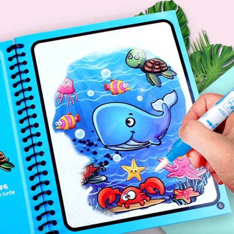 Montessori-Toys-Magical-Book-Water-Drawing-Reusable-Coloring-Book-for ...