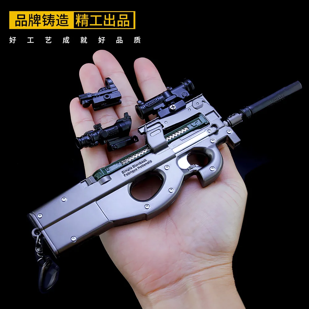 24cm-P90-Project-90-Submachine-Gun-Metal-Weapon-Miniatures-PUBG-Game ...