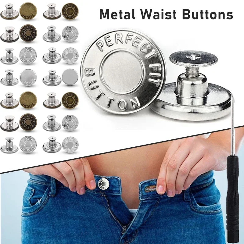 10pcs Screw Bronze Silver Buttons for Clothing Jeans Perfect Fit for ...