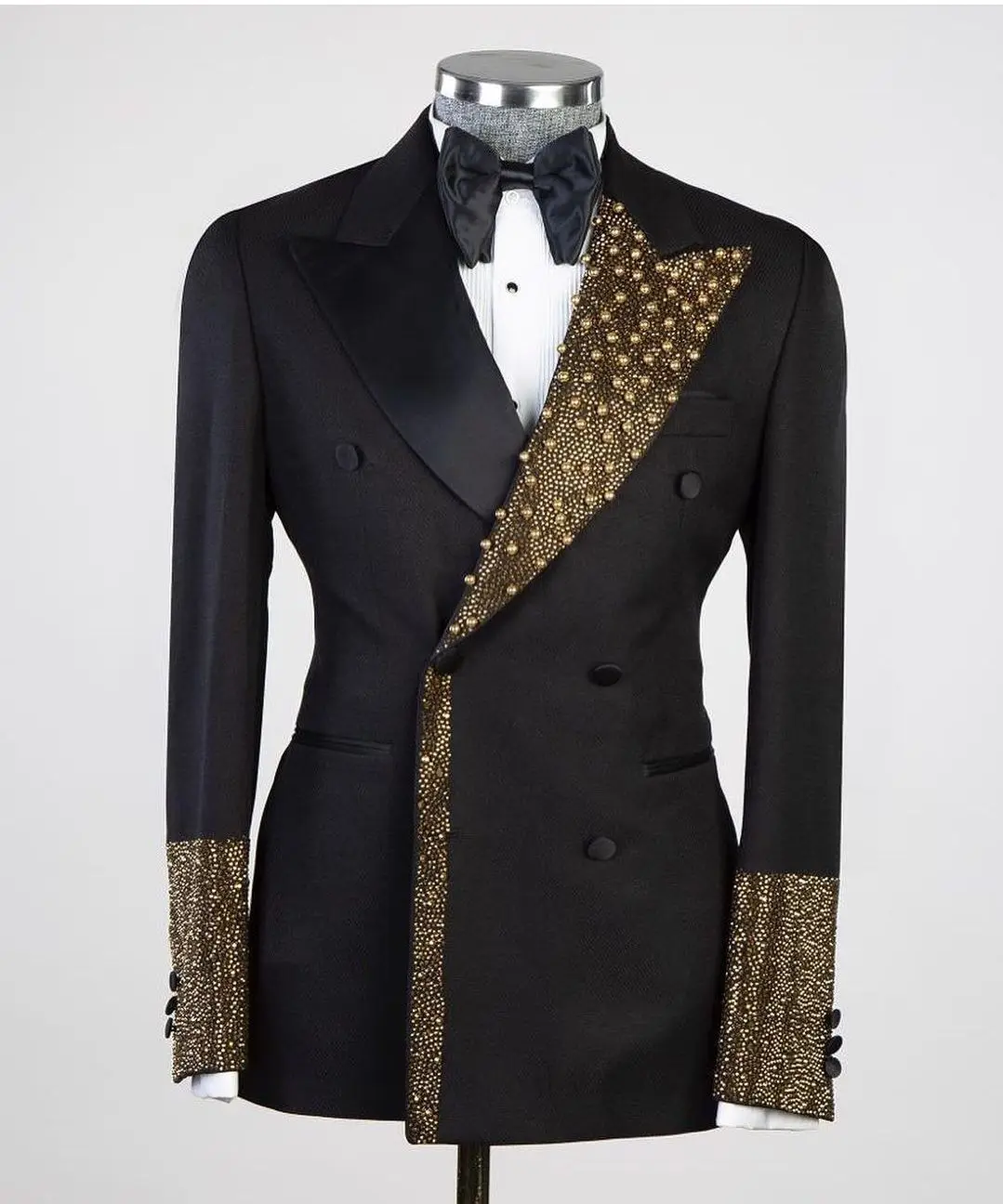 One Piece Blazer Men Suits Tuxedo Appliques One Button Peaked Lapel ...