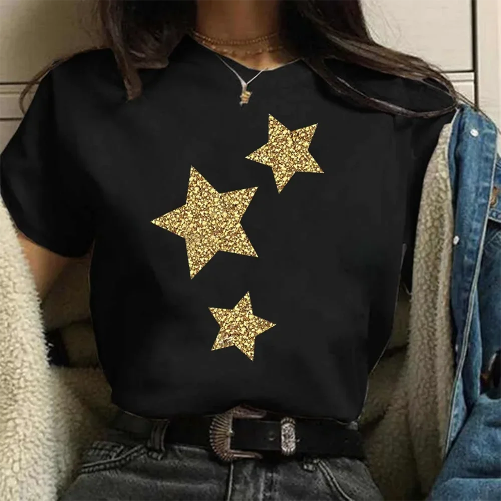 Plus-Size-Maycaur-Womens-Cartoon-Graphic-Star-Printing-T-shirts-90s ...