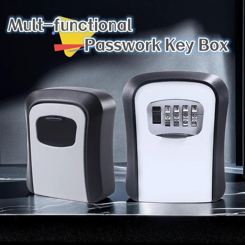 Wall-Mounted-Security-Lock-Box-Secret-Key-Storage-Lock-Box-C-digo-de-4 ...