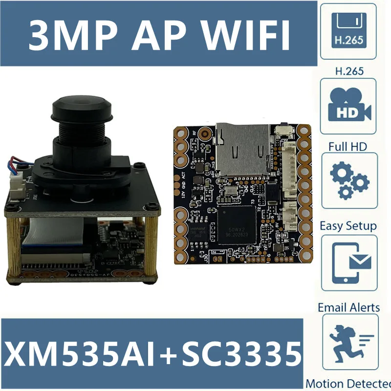 Ip Wireless Wifi 3mp 2288*1288 Xm530ai+sc3335 Ip Camera Module Board ...