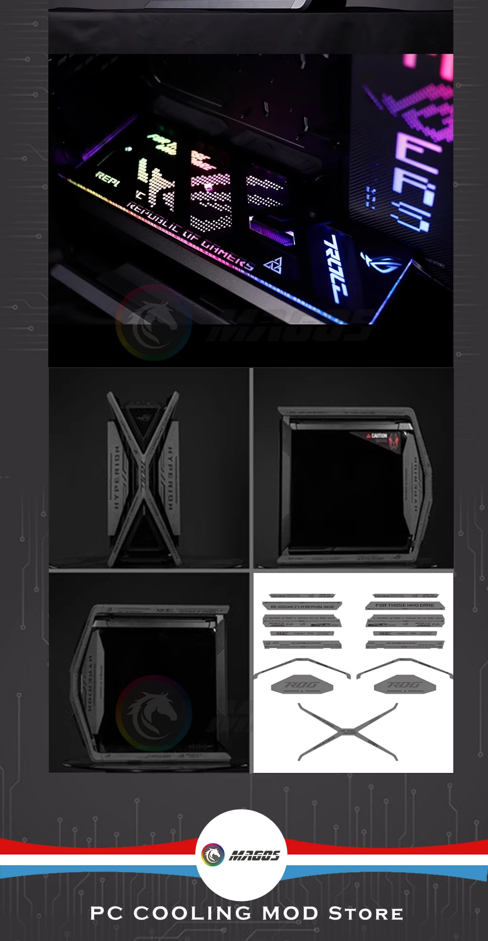 ROG RGB панель ARGB для Asus GR701 HYPERION чехол акриловые доски для ...