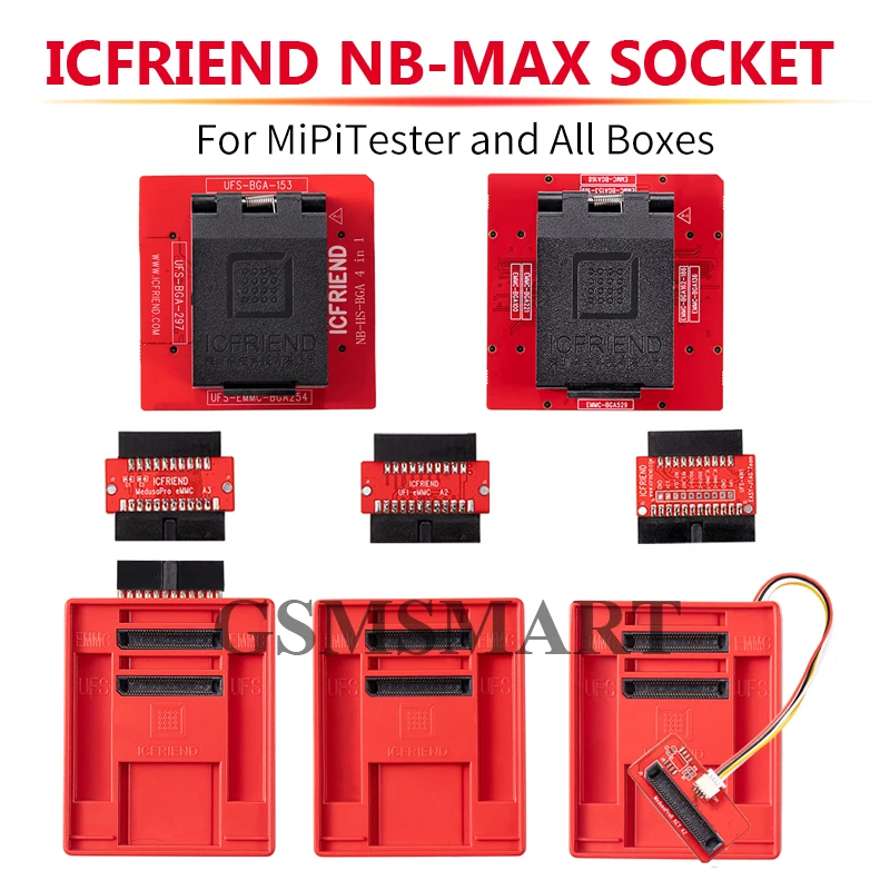 ICFRIEND NB Max 소켓 MIPItester E mate EMMC 및 UFS BGA254 BGA297 BGA153 지원 ...