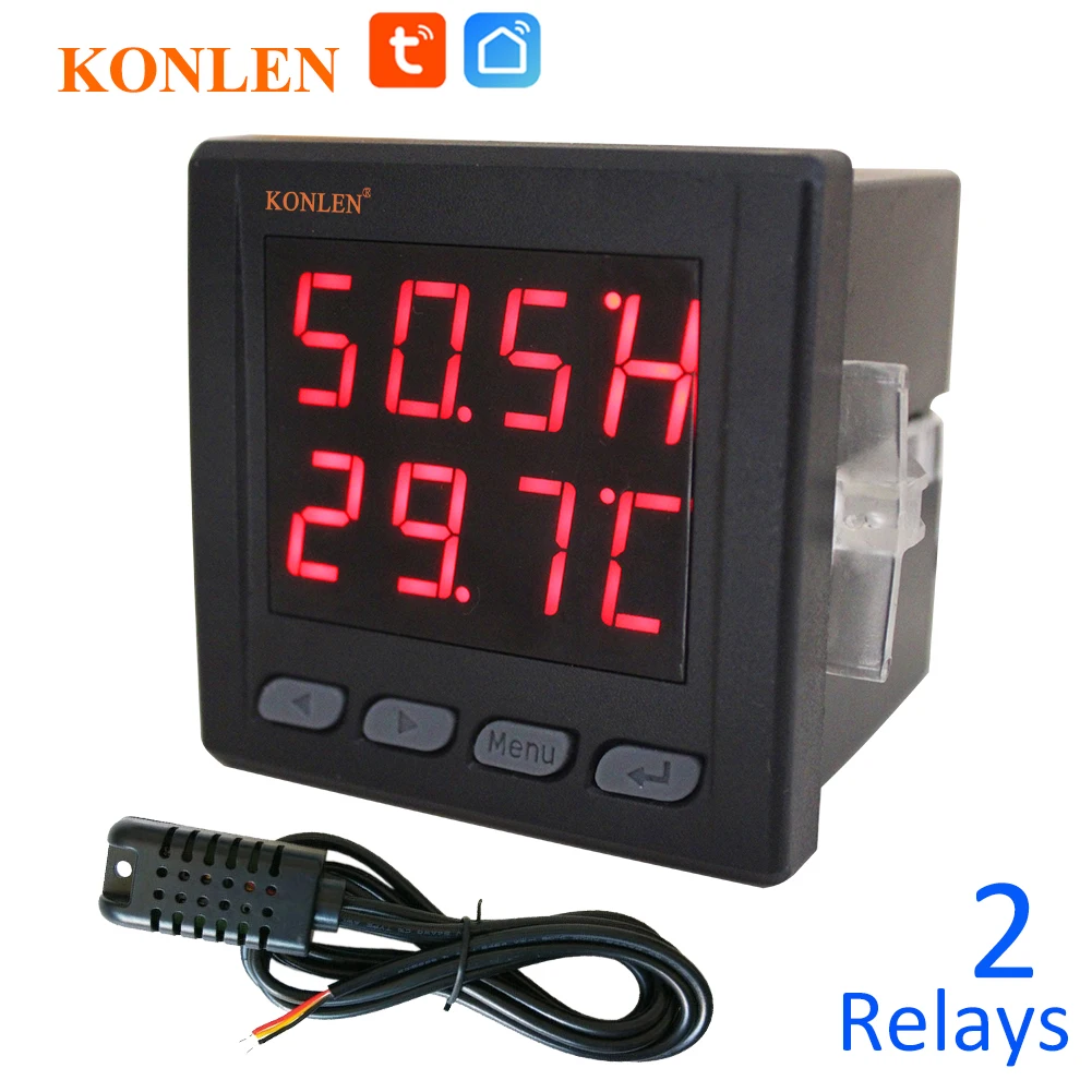 Tuya 2 Relay Wifi Temperature Humidity Sensor Controller Digital ...