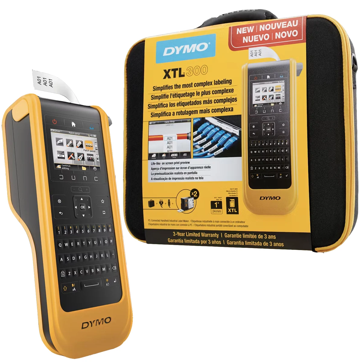 DYMO XTL 300 Label Maker Kit Use for Industrial Vinyl/Heat-shrink tubes ...