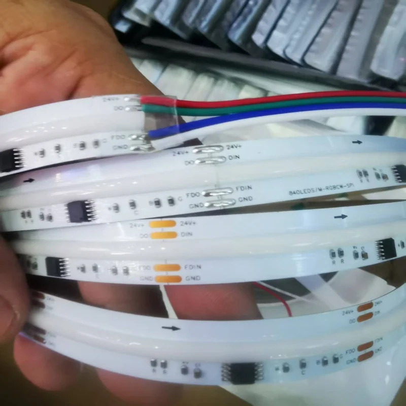 WS2805 SPI FCOB RGBCCT WATERPROOF IP67 LED Strip Addressable Pixels ...