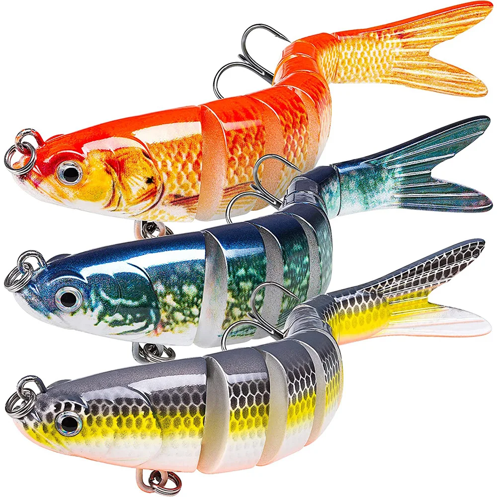 Lifelike Hard Fishing Lures Multi-Joint Slow Sinking Segmented Swimbait ...