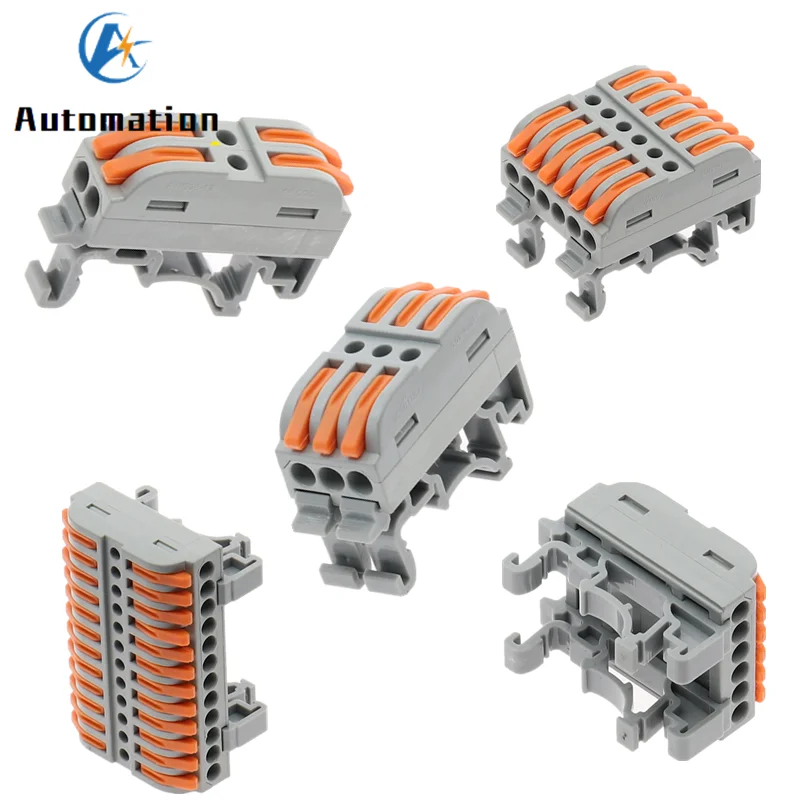 10pcs-Quick-Wire-Connector-211-Fast-Universal-Compact-Din-Rail-Electric ...