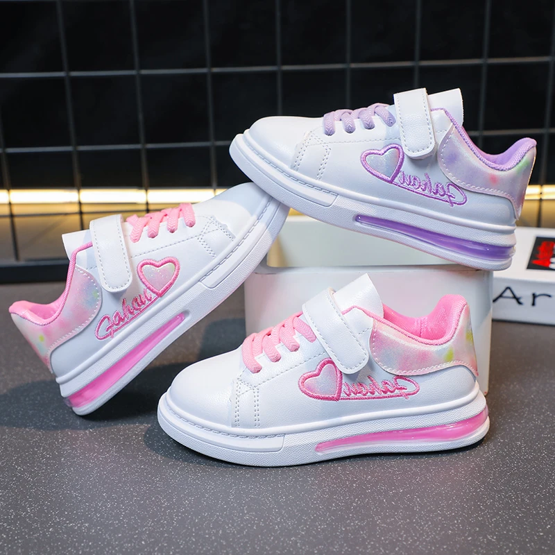 Kids Fashion Girls Casual Sport Shoes Simple Non-slip Love Embroidery ...