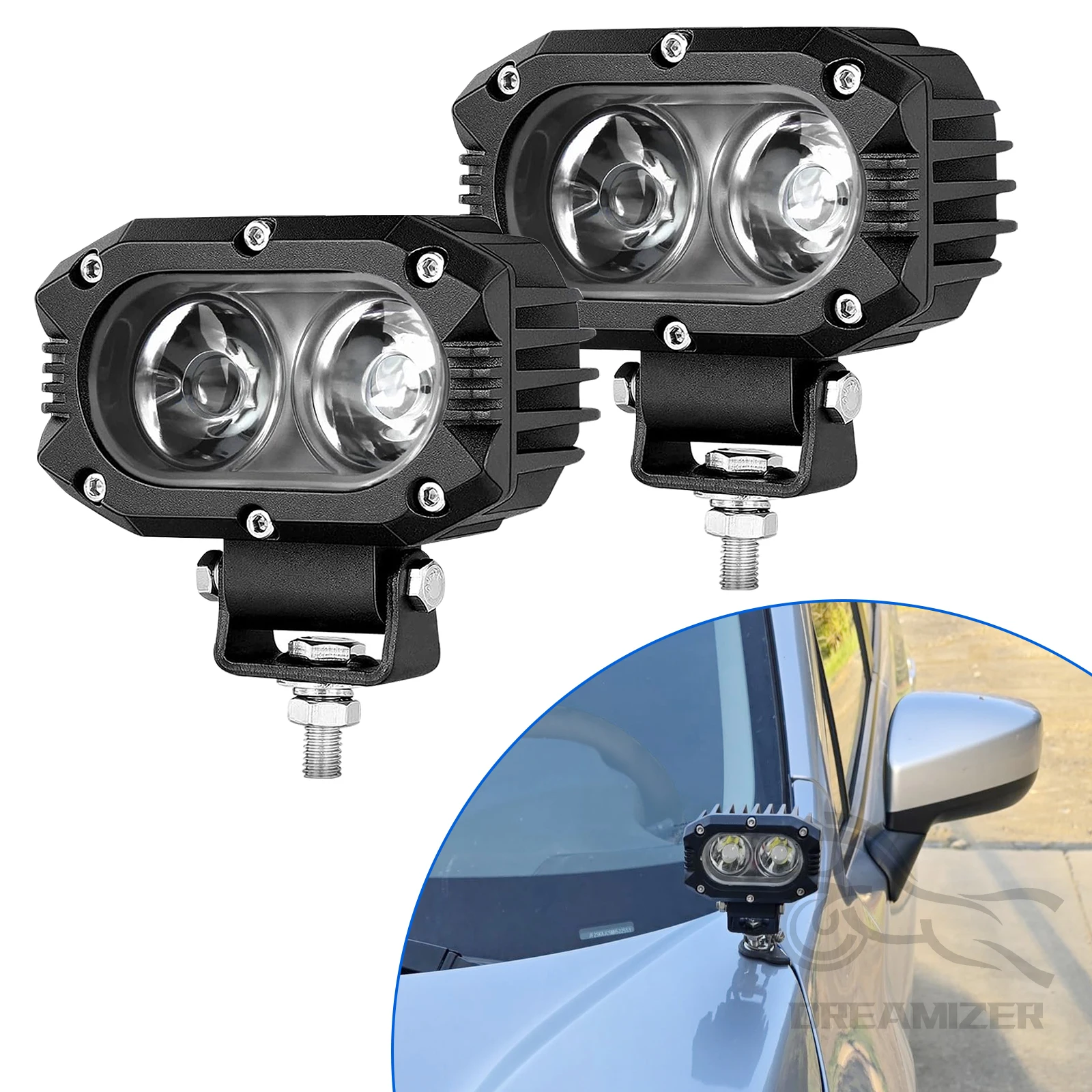 1pc 6000K 3 Inch LED Work Light Bar 20W LED Sport Light Motorcycle ...