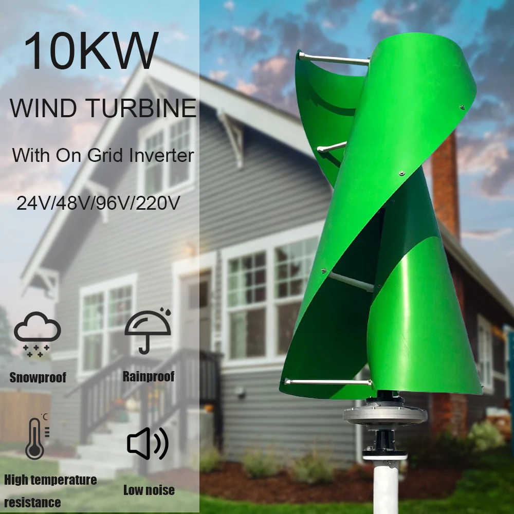 10KW Free Energy Wind Turbine Vertical Axis Permanent Maglev Generator ...