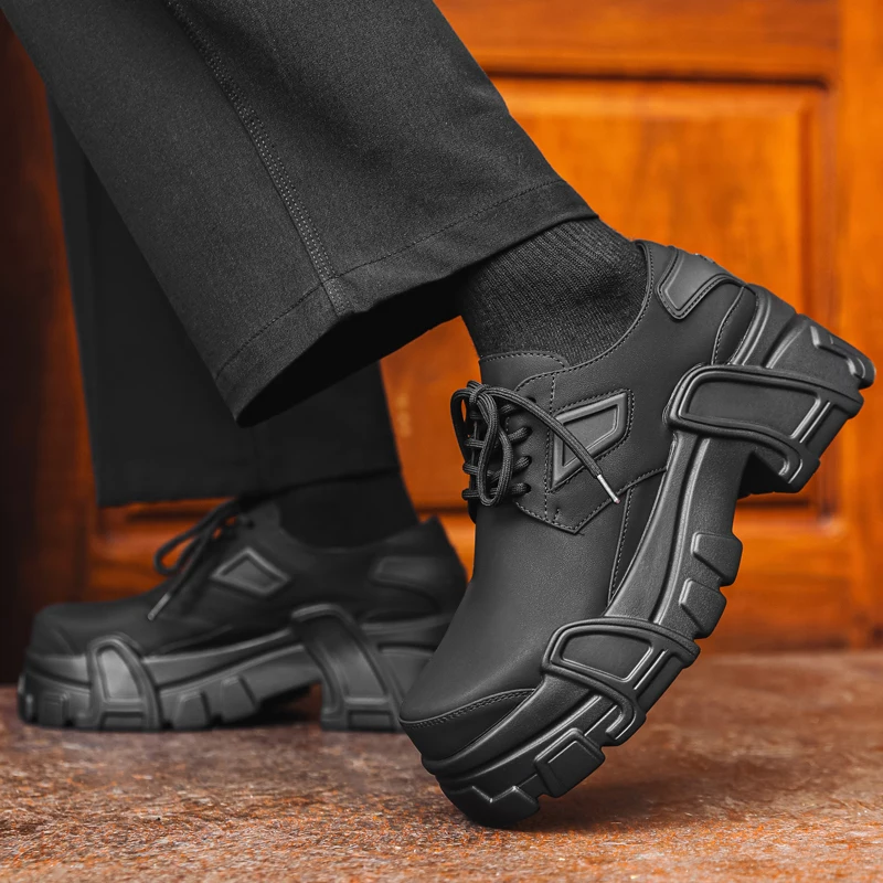 Men Platform Leather Shoes Formal Dress Shoes for Male Plus Size Party ...