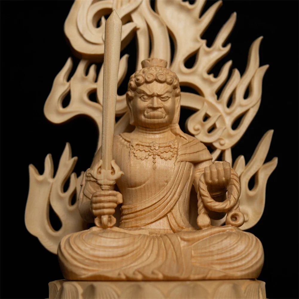 Japanese-Acala-Fudo-Myoo-Statue-Handcrafted-Wooden-Carved-Immovable ...