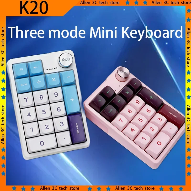 Kzzi-K20-Mini-Keyboard-Keypad-Three-Mode-Bluetooth-Wireless-Gasket-Mechanical-Keyboard-Accessory ...