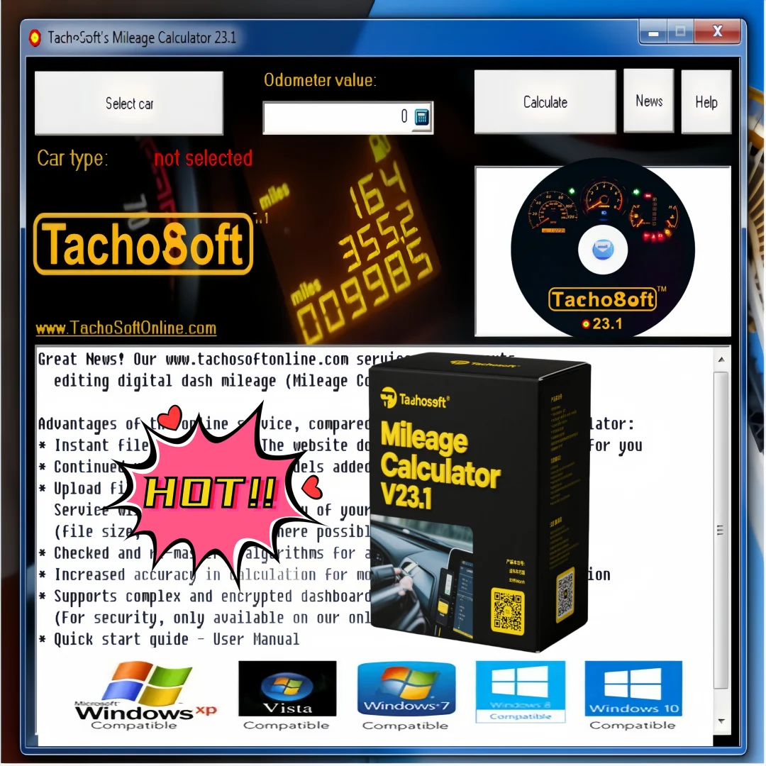 TachoSoft autofix Mileage Calculator 23.1 With License mileage ...