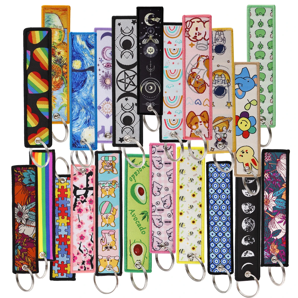 Sakura-Embroidered-Keys-Tag-Keychains-for-Women-Keyring-Japanese-Cherry ...