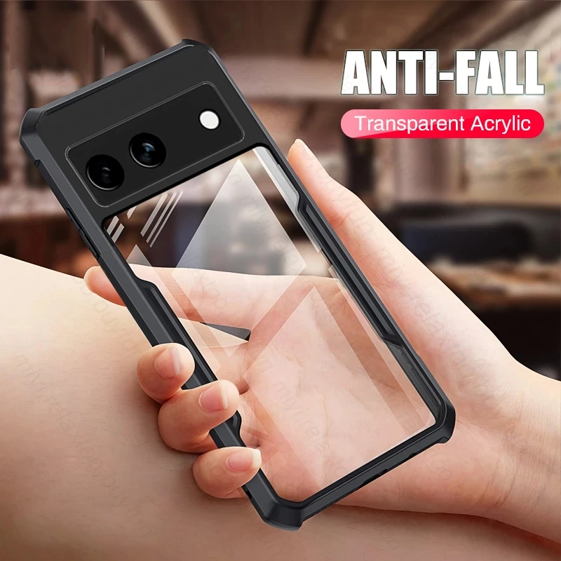 Clear-Acrylic-TPU-Soft-Bumper-Back-Cover-For-Google-Pixel7a-Googe-Gogle ...