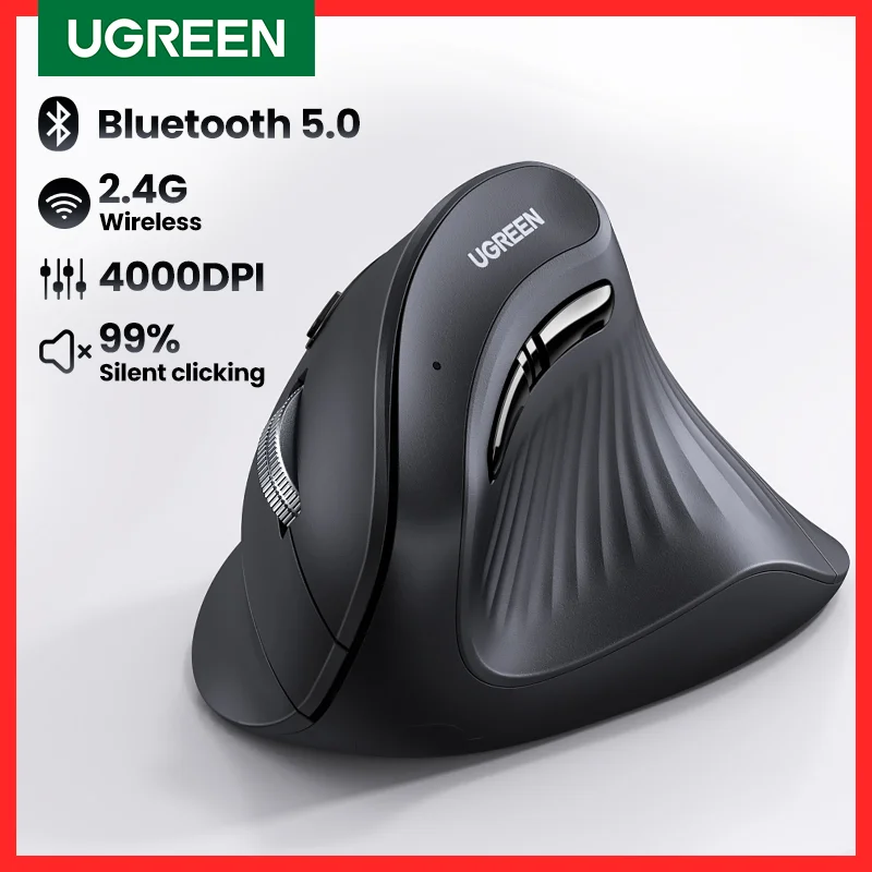 UGREEN-Vertical-Mouse-Wireless-Bluetooth5-0-2-4G-Ergonomic-4000DPI-6 ...