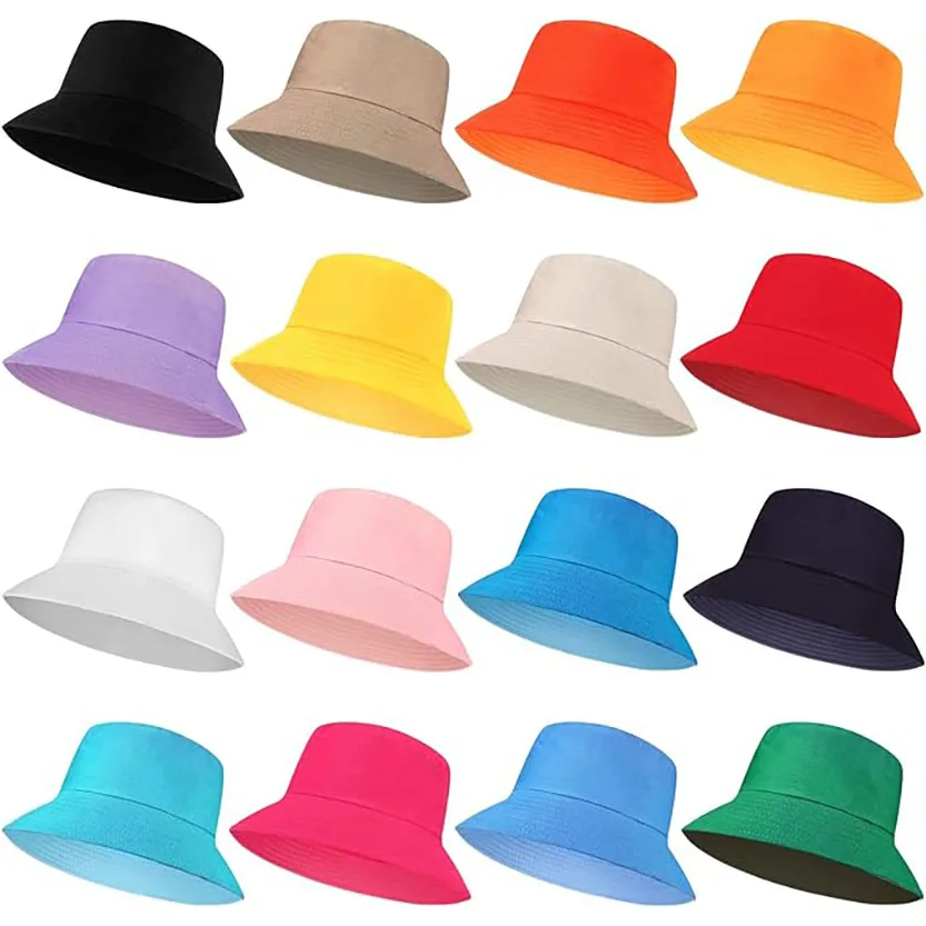 Solid-Color-Bucket-Hat-Bulk-Multicolor-Packable-Fishing-Hats-Travel-Bucket-Hat-Beach-Fishing-Cap ...