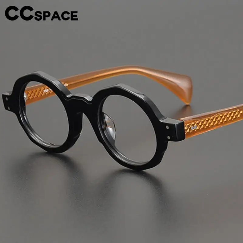 57333-Thicken-Acetate-Glasses-Frame-Round-Rivet-Optical-Spectacles ...