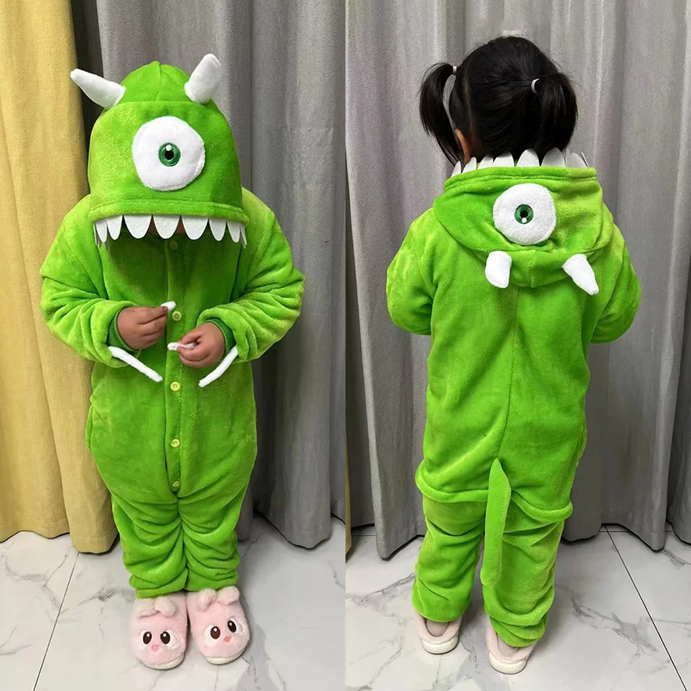 Mike Cosplay Onesies Anime vert Costume garçon fille vêtements de nuit ...
