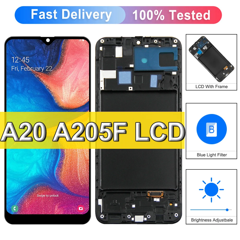 A20-Screen-Replacement-For-Samsung-Galaxy-A20-A205-A205F-LCD-Display ...