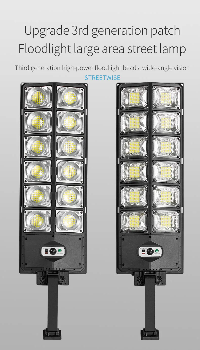 Lampe de jardin,Petit lampadaire LED à Double rangée 504LED solaire à Induction, éclairage d ...